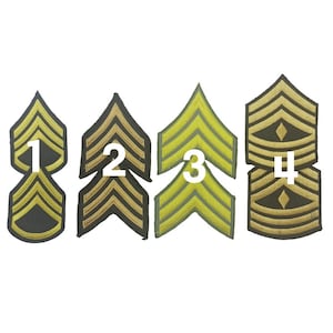 US Army Military Sergeant Corporal Insignia Rank Stripes Patches 2pc ...
