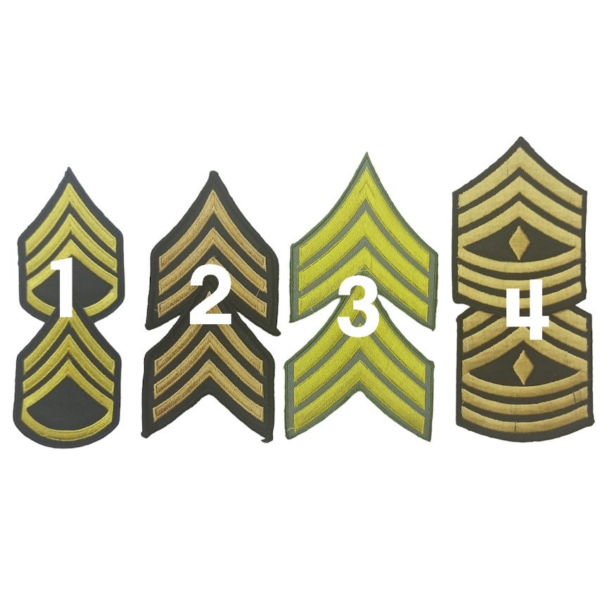 US Army Military Sergeant Corporal Insignia Rank Stripes Patches 2pc ...
