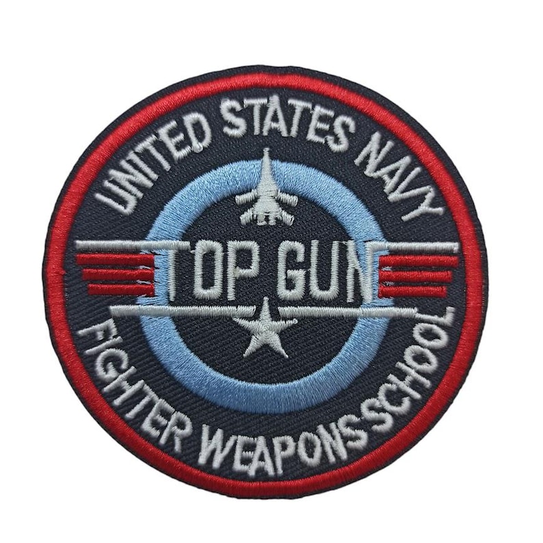 Top Gun Patch Jet Fighter Pilot Maverick Iron or Sew on Embroidered ...
