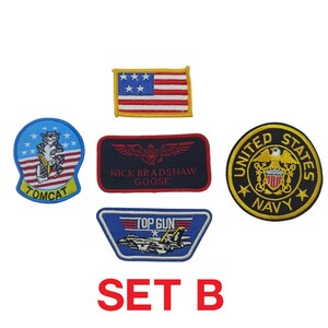 Top Gun Patch Jet Fighter Pilot Maverick Goose Iron Sew on or Hook ...