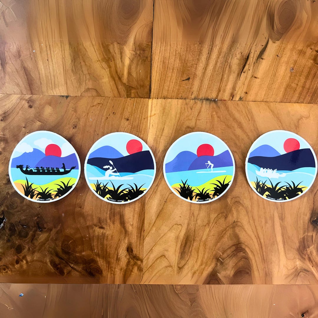 Bold Graphic OC6, Dragon Boat, SUP, or Surfski Round Vinyl Sticker ...