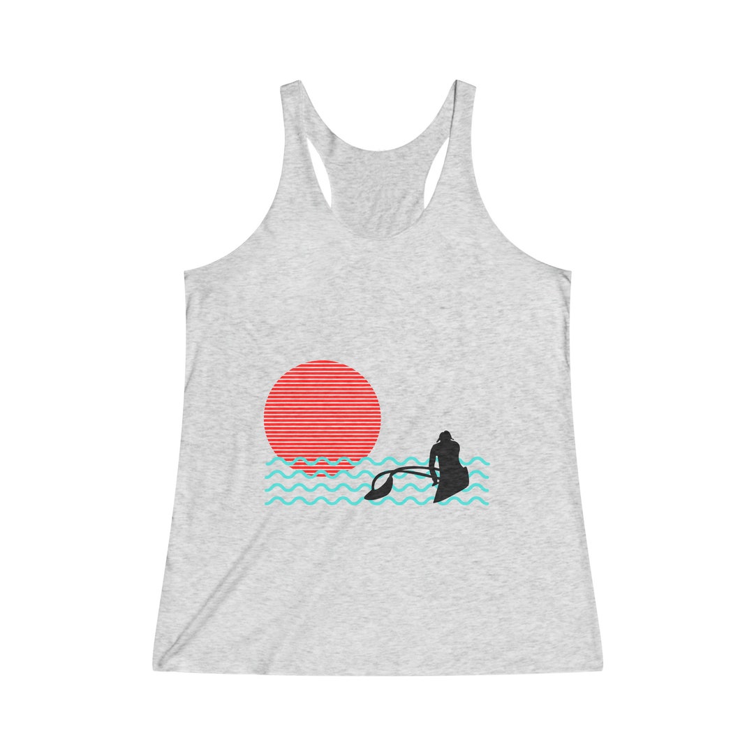 OC1 Solo Paddle Outrigger Canoe Women's Tri-blend Racerback Tank in ...