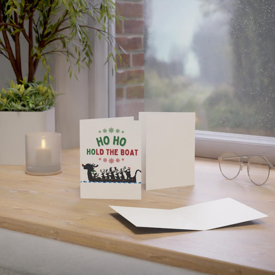 Dragon Boat Christmas Greeting Cards Funny Ho Ho Ho Hold the Boat Card ...