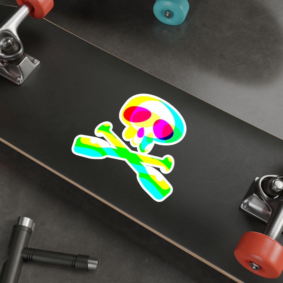 Paddle Rad White Skeleton Paddles Crossbones Sticker - Etsy