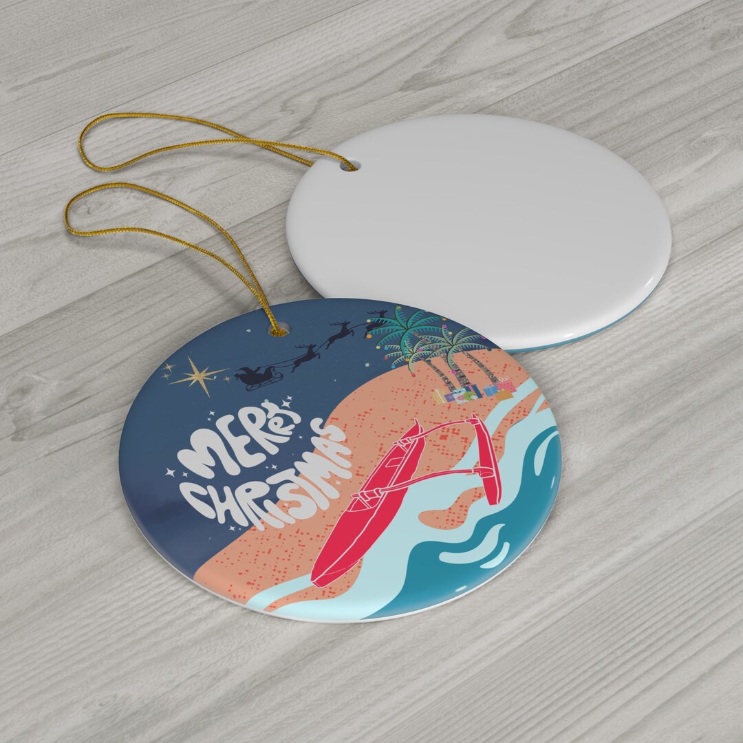 Outrigger Canoe OC Holiday Christmas Ceramic Ornament Gift for Paddlers ...