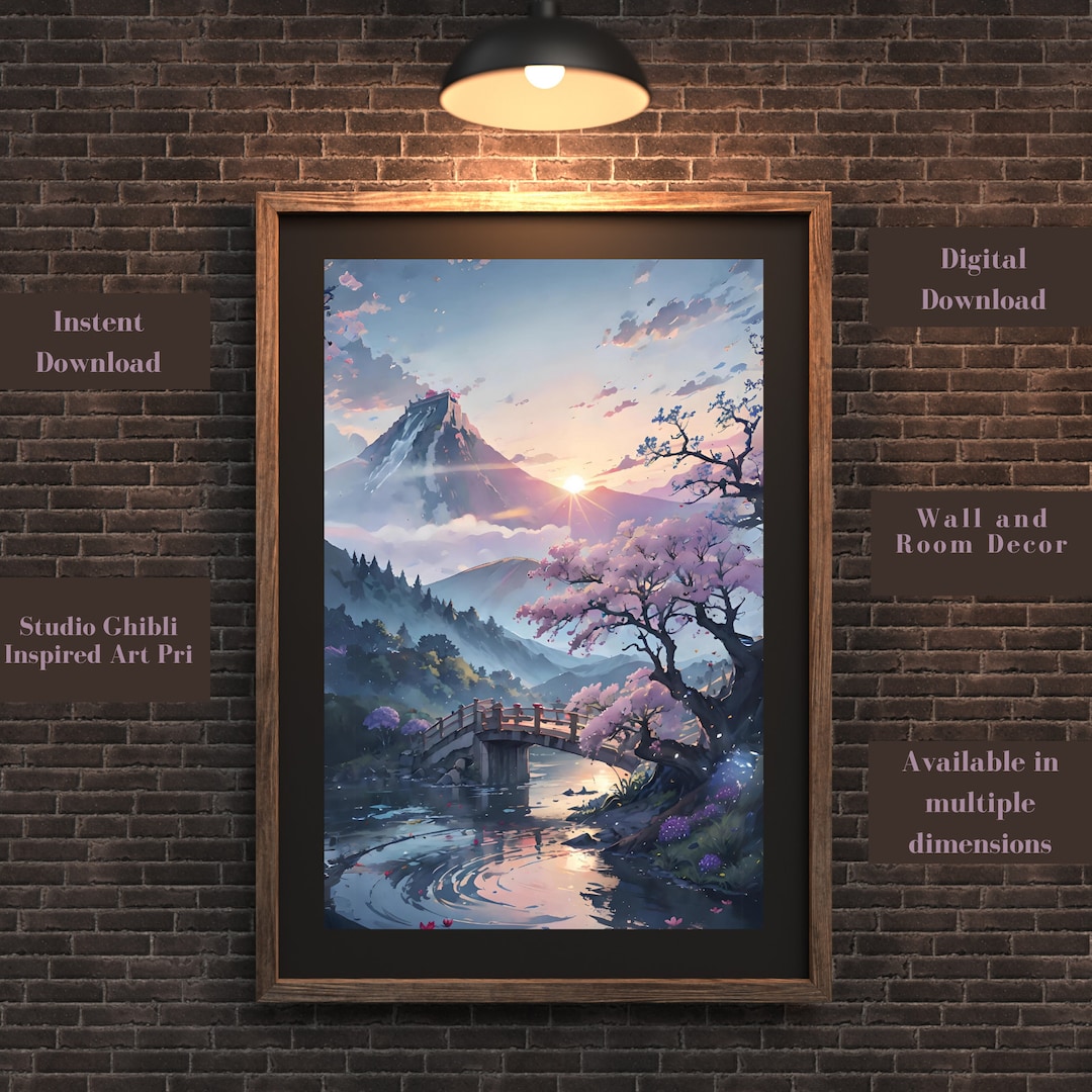Studio Ghibli Inspired Art Print Room Decor, Anime Pastel Digital Art ...