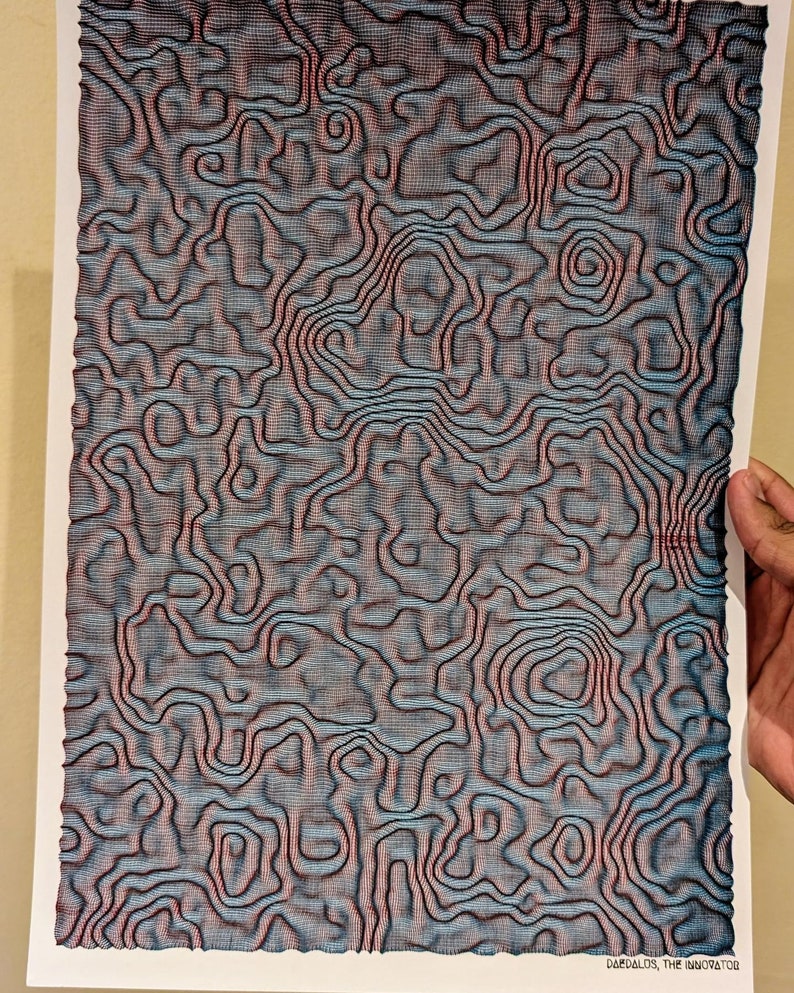 A3 Pen Plotting Generative Art - 'perlin Mesh' | Generative Art Print | Ink | Geometric | Code ...