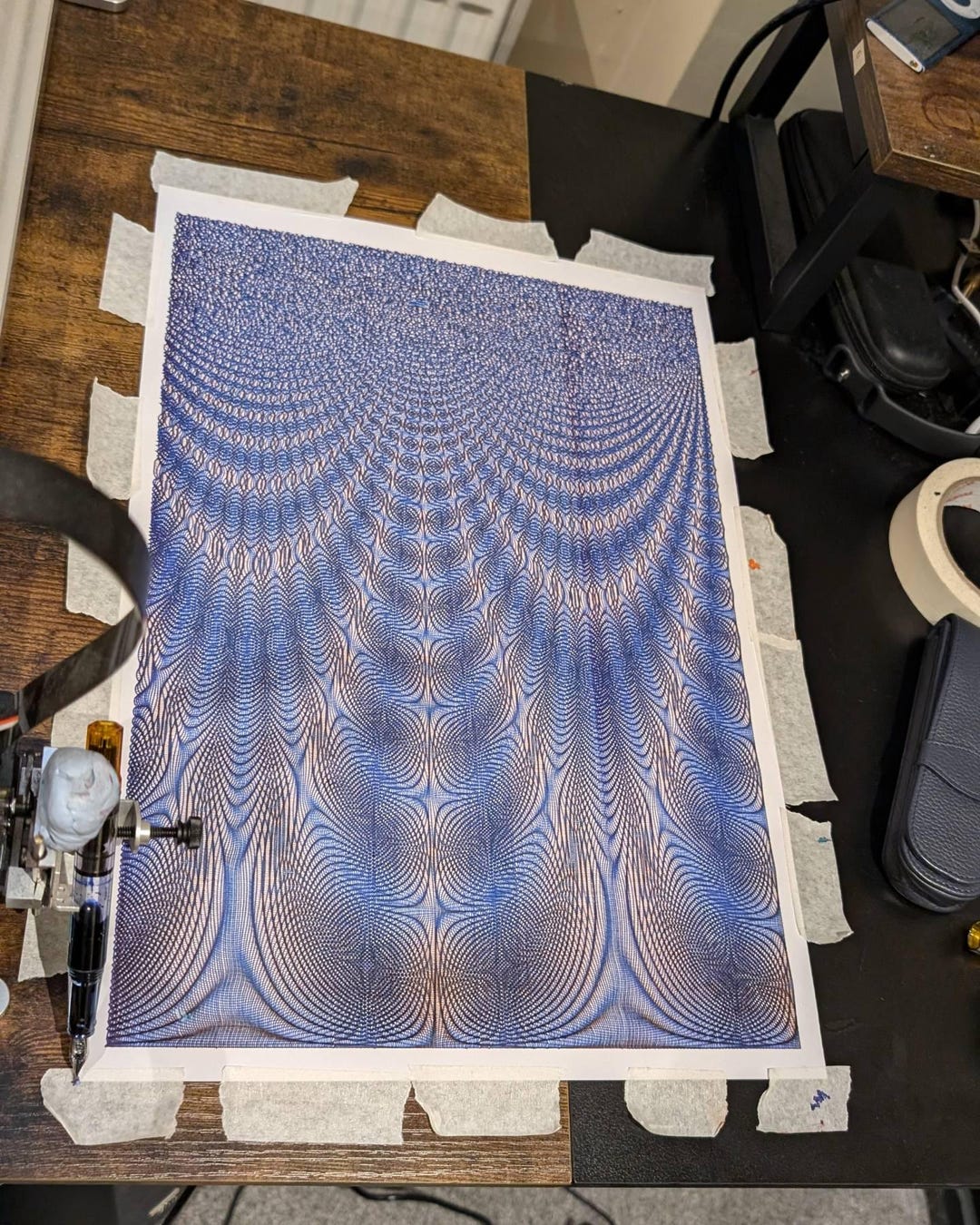 A3 Pen Plotting Generative Art - 'trigonometric Modulo Mesh' | Generative Art Print | Ink ...