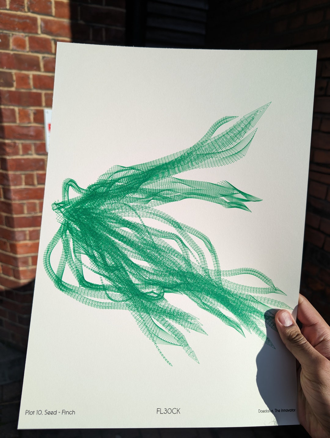 A3 Pen Plotter Art: FL30CK - 'finch' | Pen Plotter Art | Boids | Generative Art | Birds ...