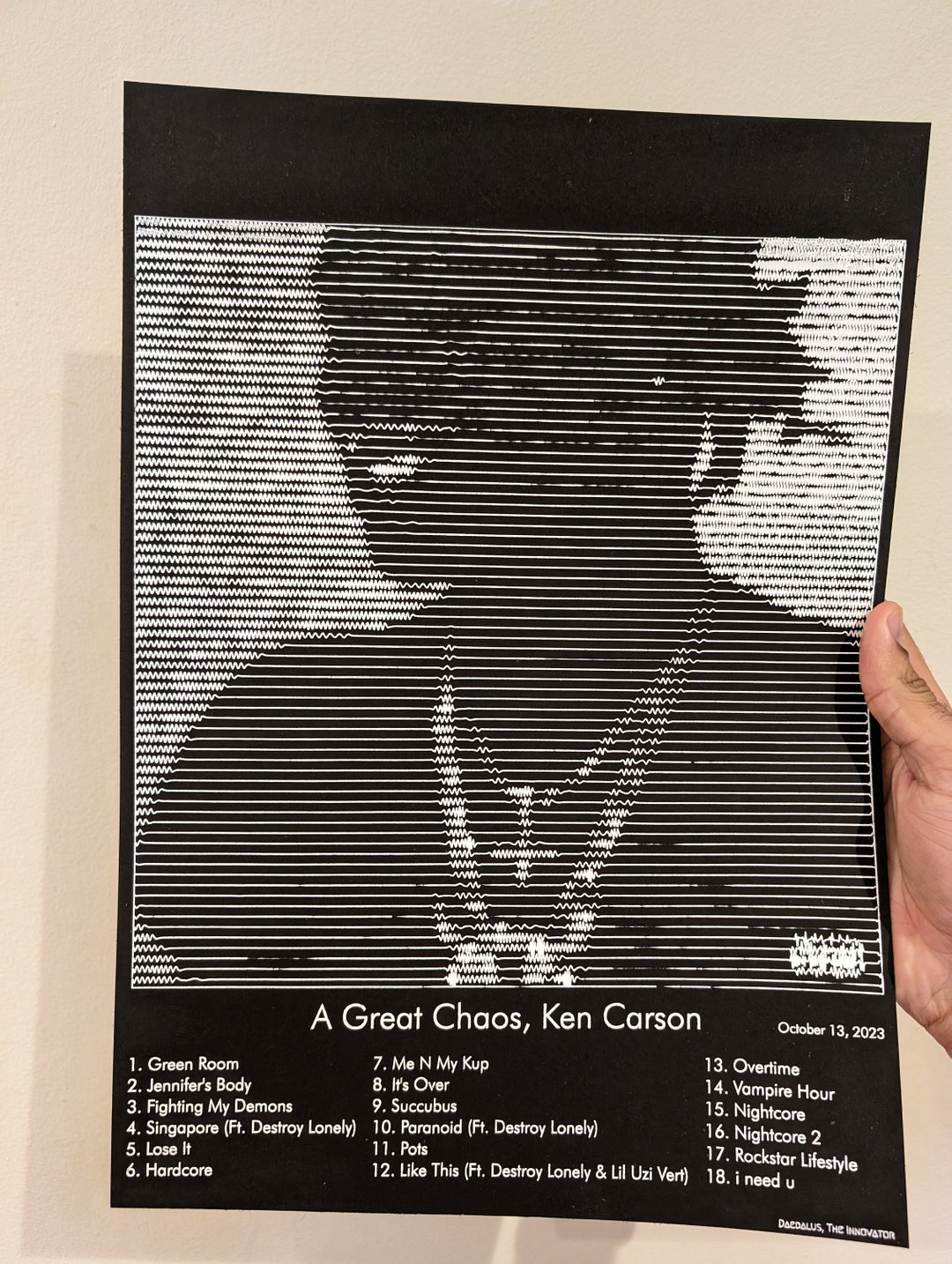 A3 Pen Plot: Minimalist Art A Great Chaos, Ken Carson, Album Cover - Etsy