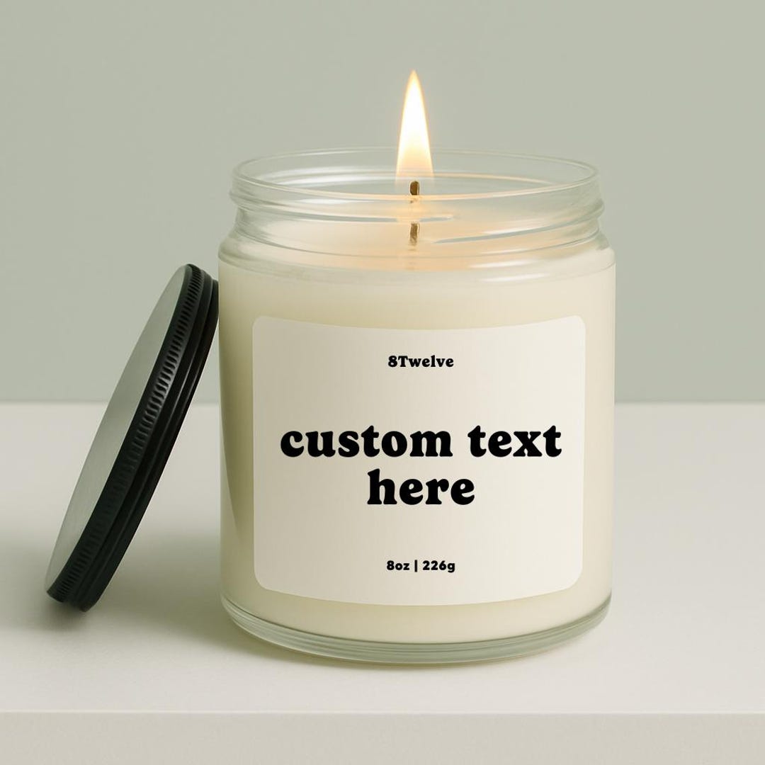 Personalized Candle | Custom Label Soy Wax Candle With Logo - Etsy
