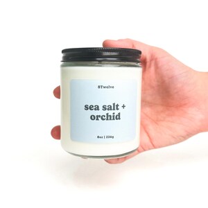 Handmade Sea Salt Orchid Candle Minimalist Home Decor Candle Gift Ocean ...