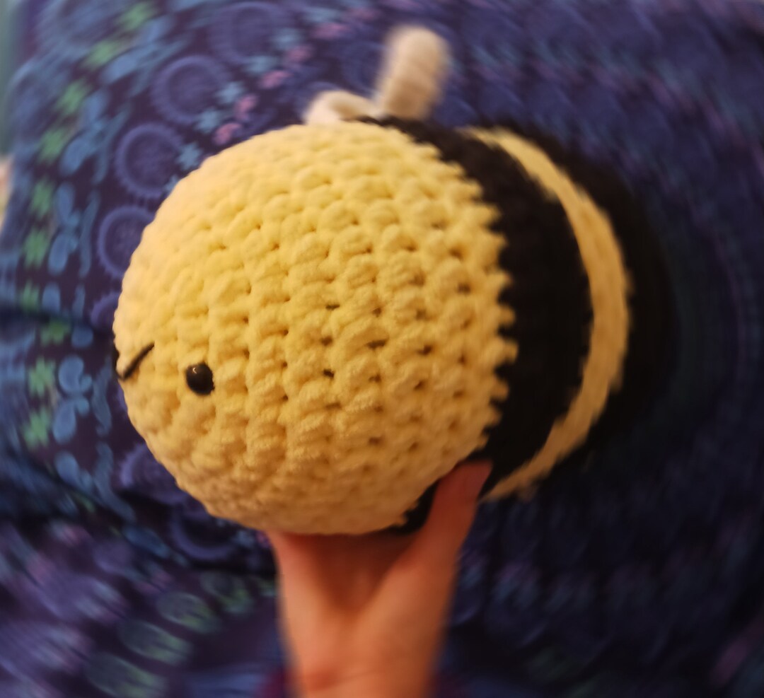 Handcrafted Gigantic Fluffy Bee Plush, Cute Fuzzy Big Bee Toy, Large ...