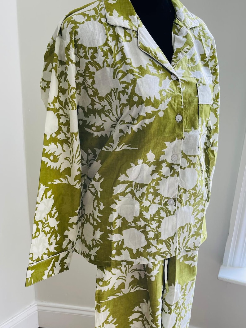 Hand Block Print Cotton Pajama Set: Jaipuri Floral Loungewear - Etsy