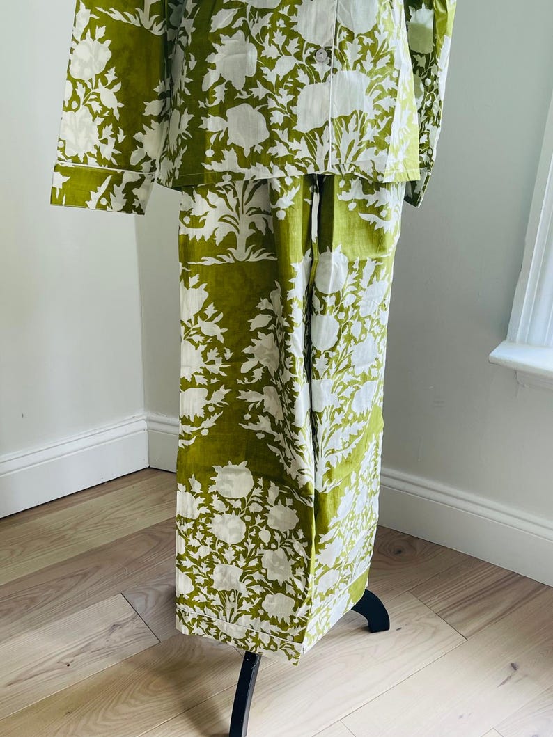 Hand Block Print Cotton Pajama Set: Jaipuri Floral Loungewear - Etsy