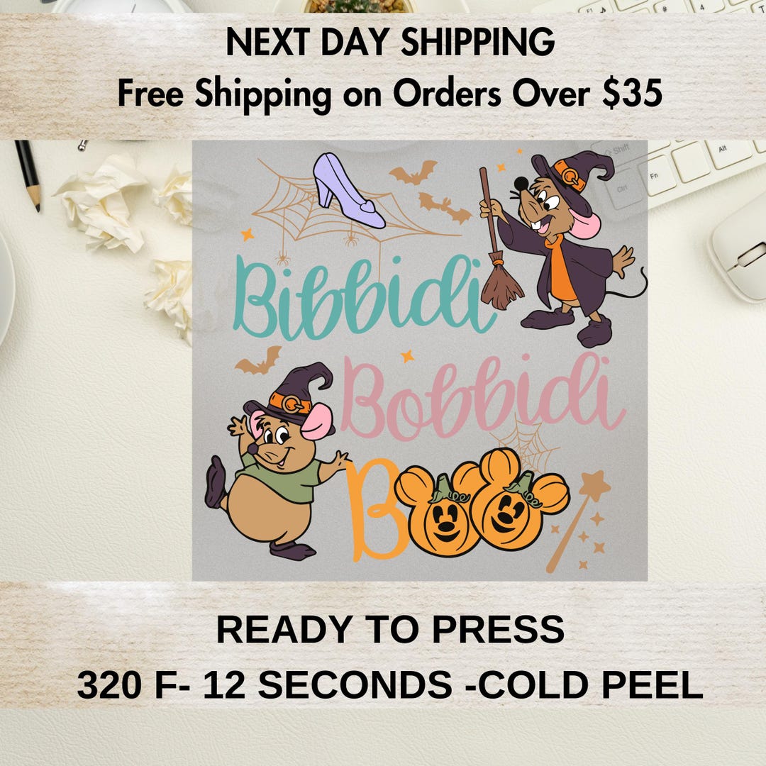 Bibbidi Bobbidi Boo Transfers, Halloween Transfers, Ready to Press ...