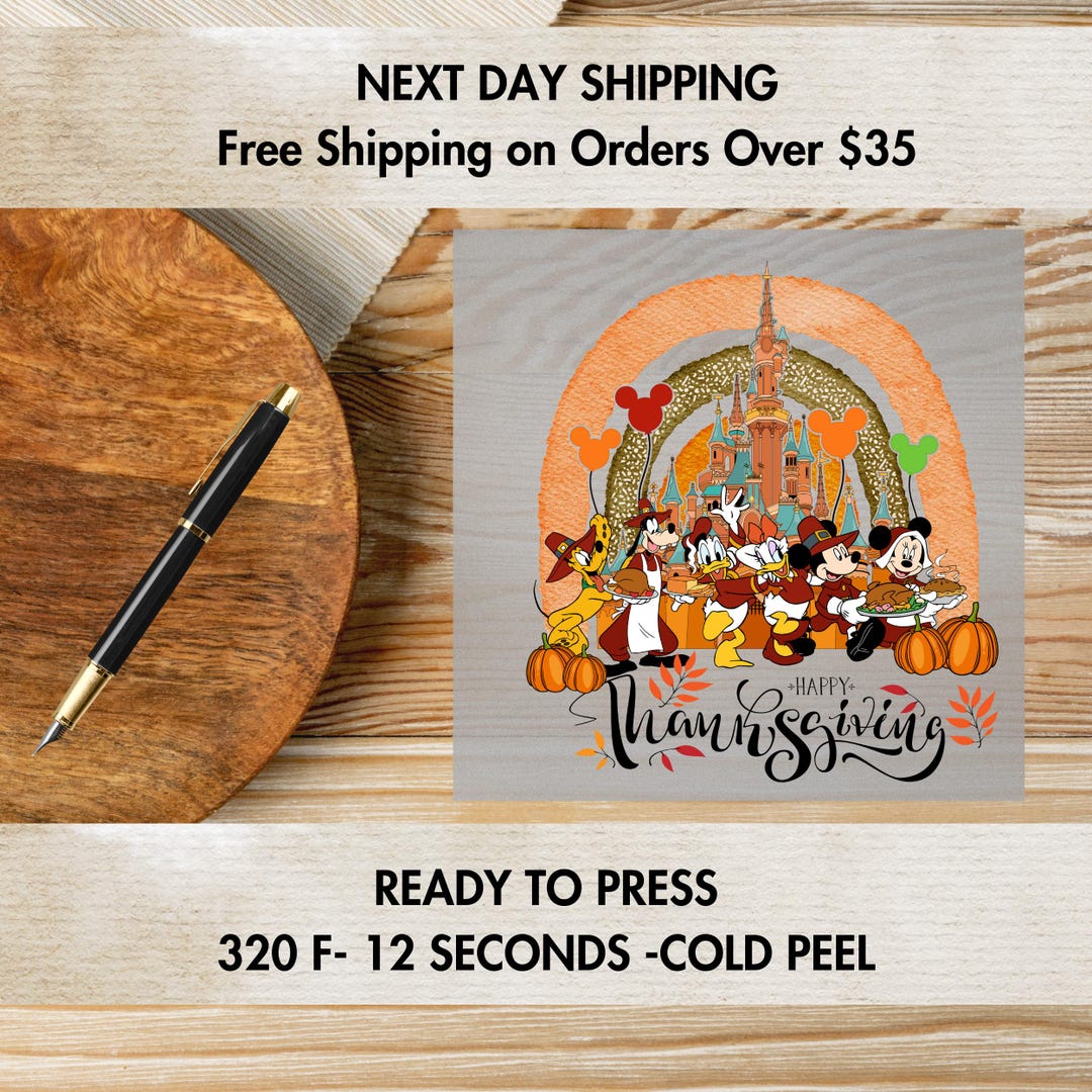 Disney Thankful and Fall Dtf, Disney Thanksgiving Fall DTF, Mickey Fall ...
