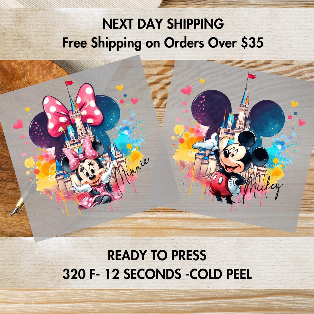 Disney DTF Transfer, Minnie Mickey Dtf, Disney Image Transfer, Disney ...