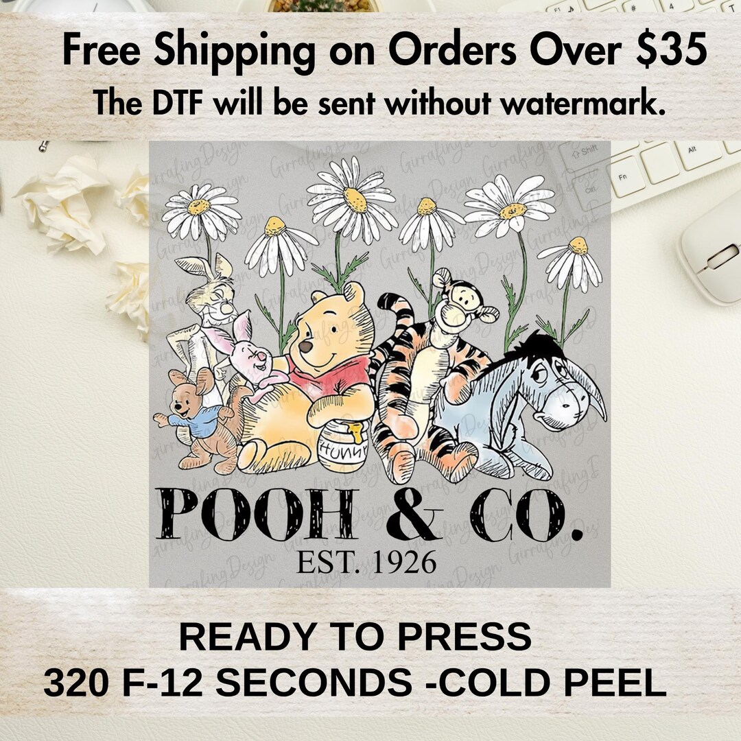 Retro Winnie the Pooh Ready to Press, Classic Pooh and Co Dtf Transfer ...