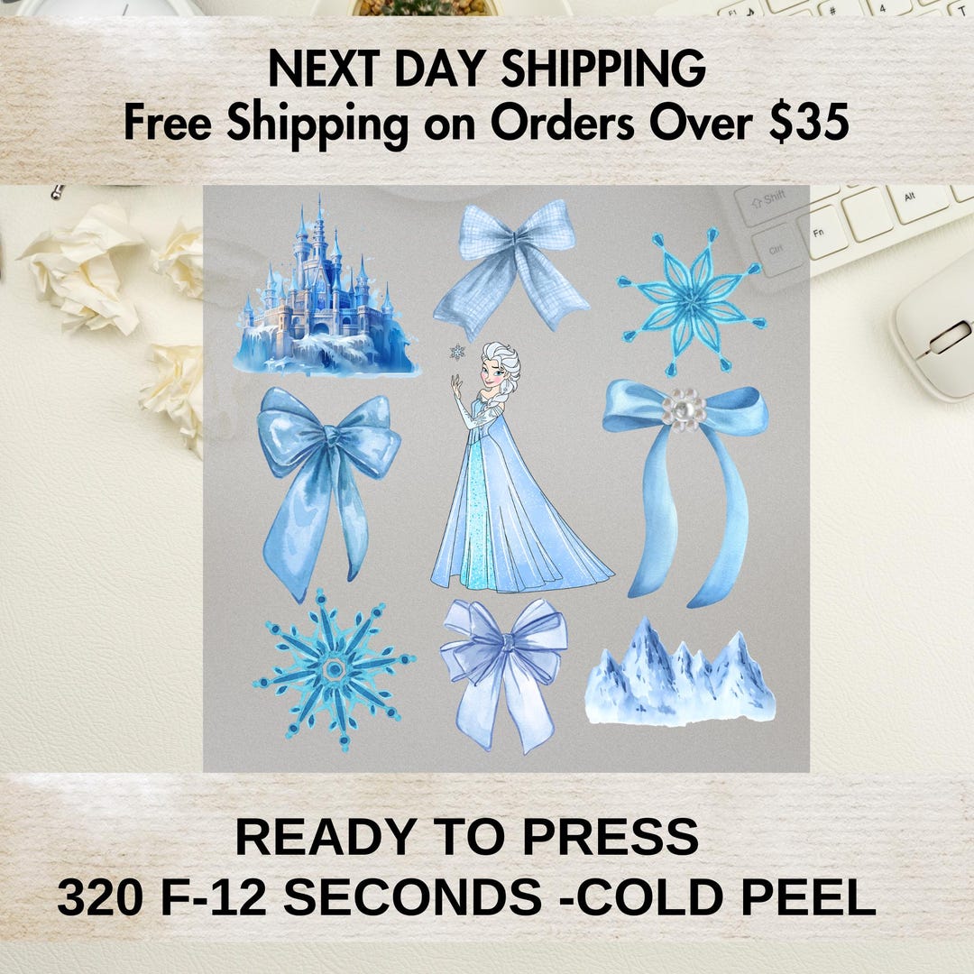 Disney Elsa Dtf, Disney Princess Coquette Dtf, Watercolor Princess Dtf ...