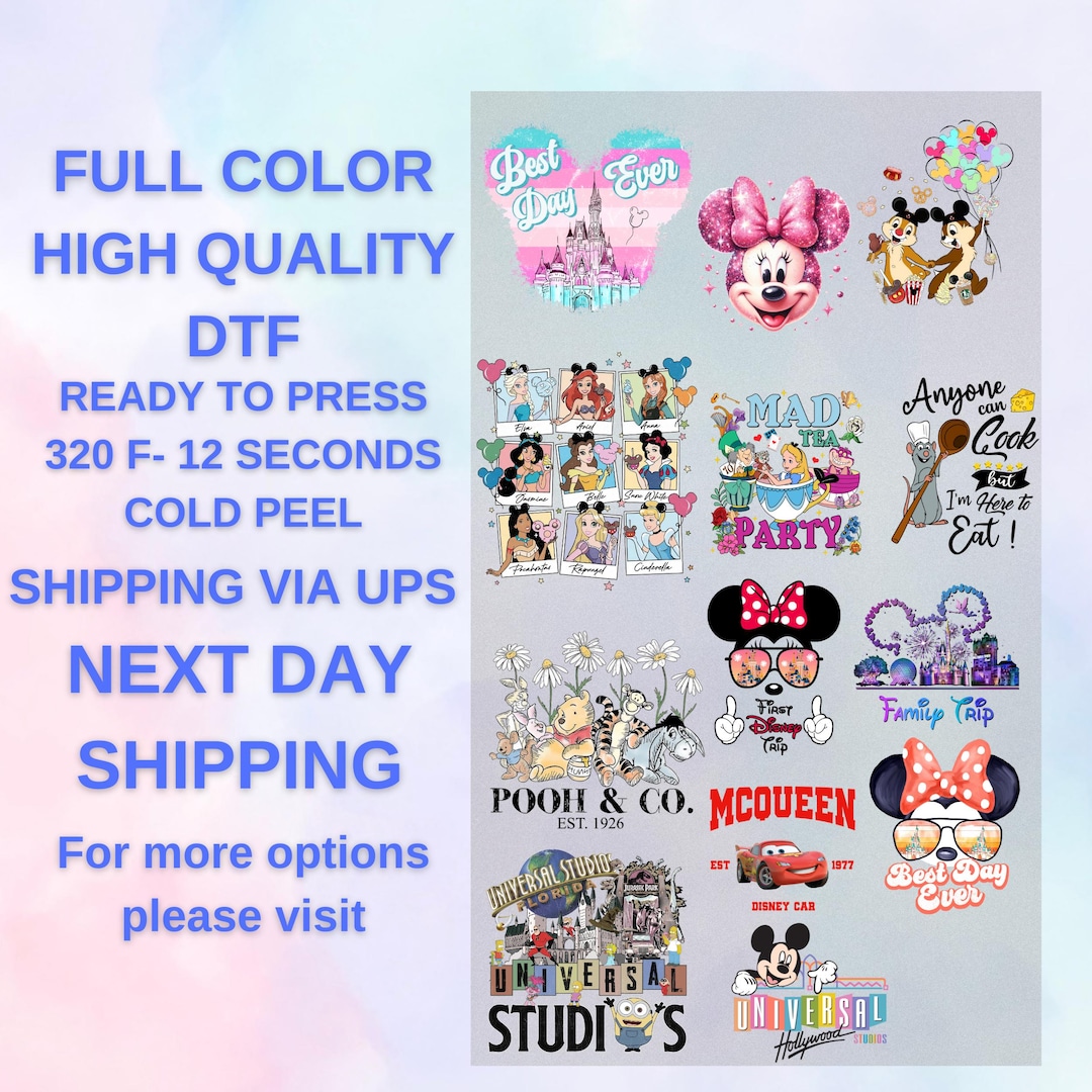 Disney DTF Transfers, Disney Gang Sheet, Disney Image Transfer, Disney ...