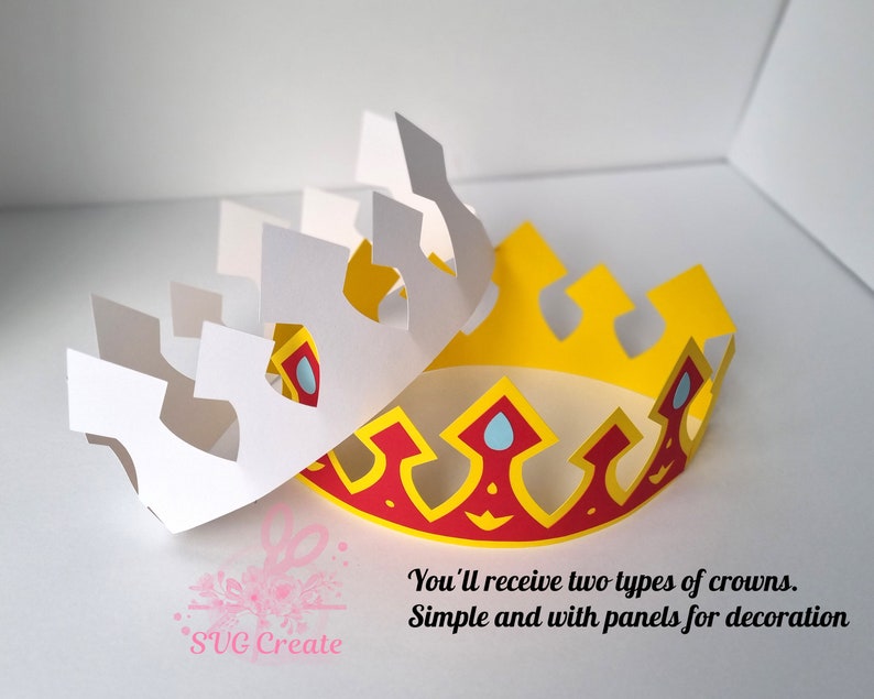 Paper Crown Svg, Tiara Svg, King Crown Pdf Template, Birthday Crown Svg ...