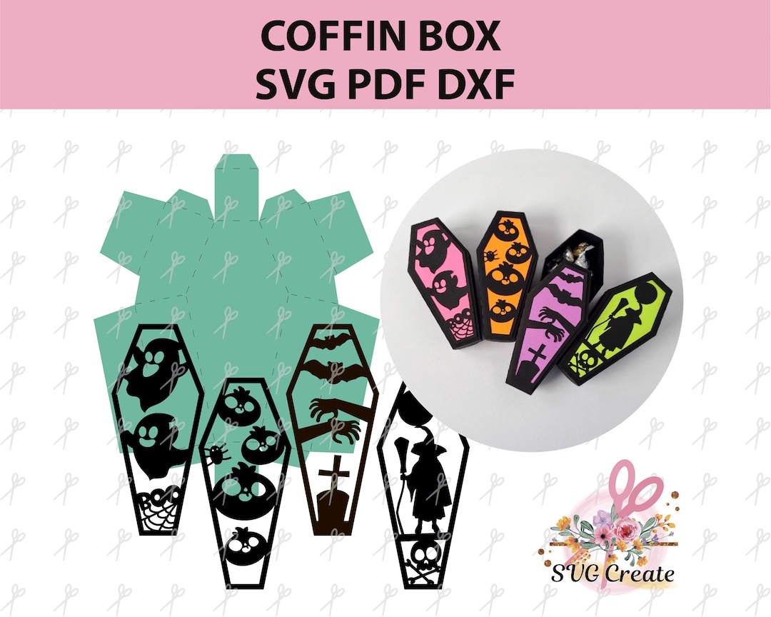 Coffin Candy Box Svg, Halloween Treat Box Template, Favor Box, Gift Box ...