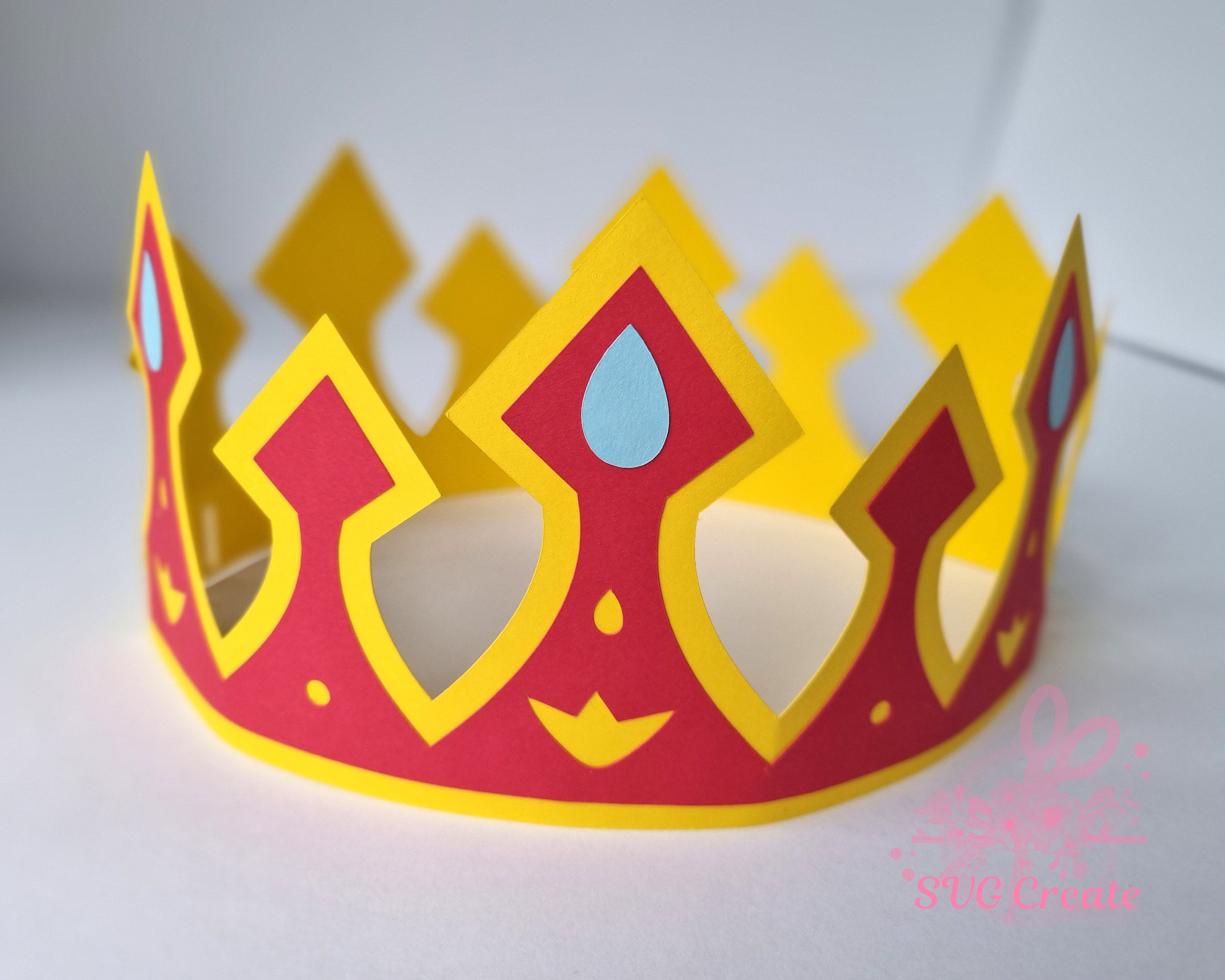 Paper Crown Svg, Tiara Svg, King Crown Pdf Template, Birthday Crown Svg ...