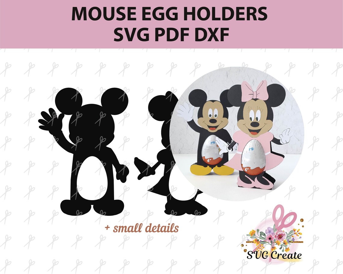 Mouse Egg Holder, Kinder Egg Holder, Mickey Svg Cutting File, Template ...