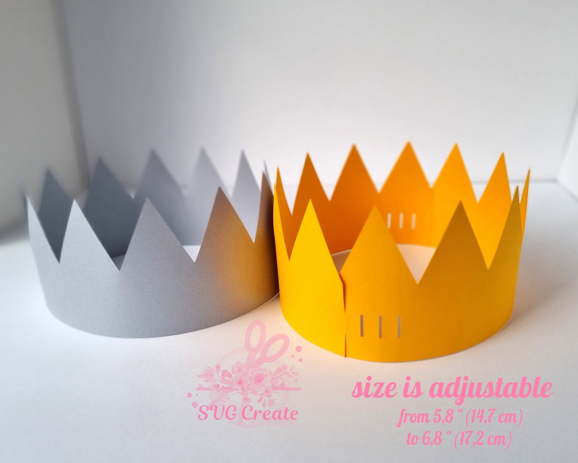 Paper Crown Svg, Tiara Svg, King Crown Pdf Template, Birthday Crown Svg ...