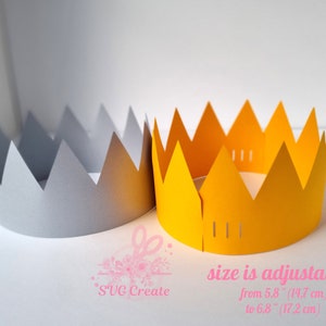 Paper Crown Svg, Tiara Svg, King Crown Pdf Template, Birthday Crown Svg ...