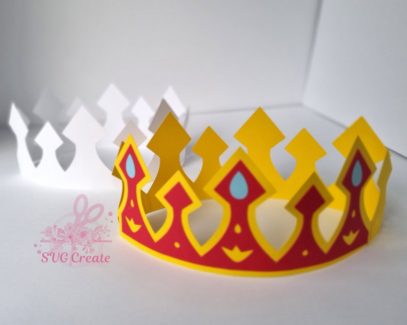 Paper Crown Svg, Tiara Svg, King Crown Pdf Template, Birthday Crown Svg ...