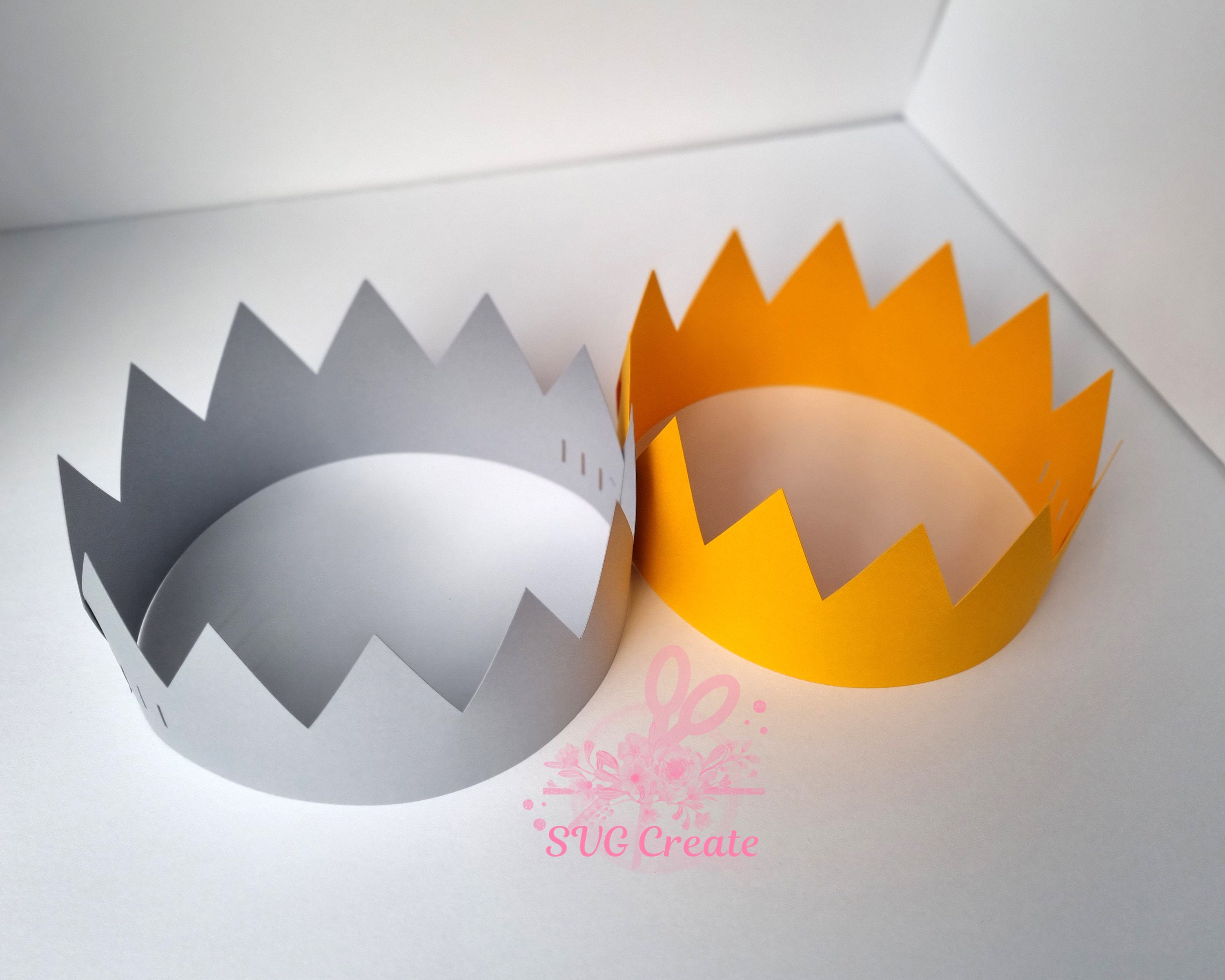 Paper Crown Svg, Tiara Svg, King Crown Pdf Template, Birthday Crown Svg ...