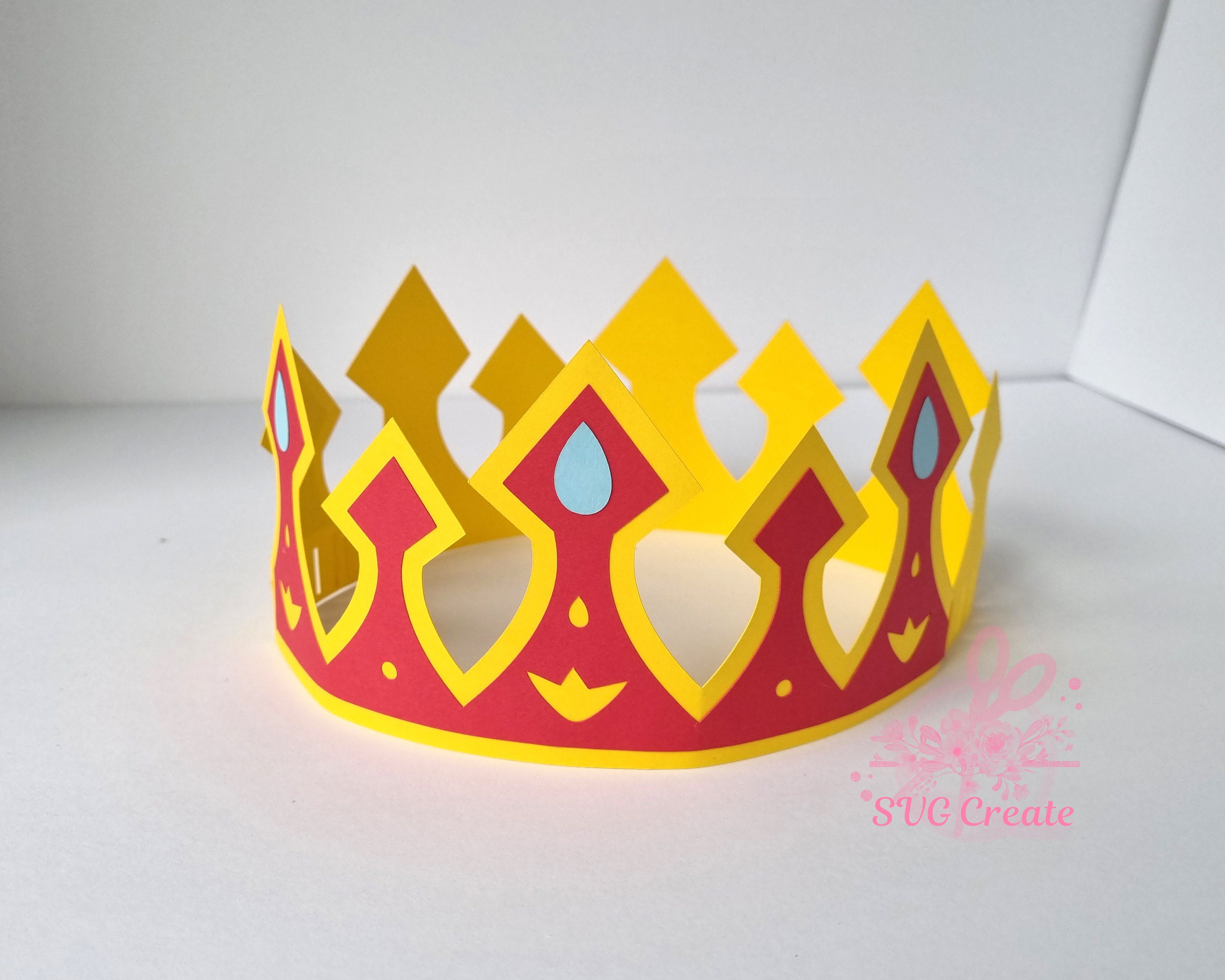 Paper Crown Svg, Tiara Svg, King Crown Pdf Template, Birthday Crown Svg ...
