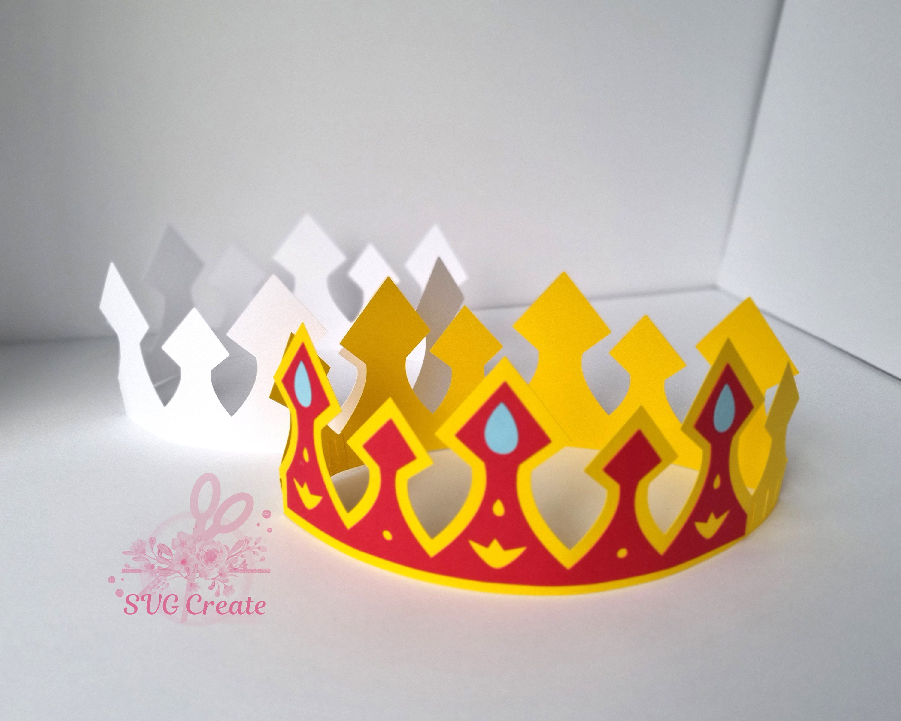 Paper Crown Svg, Tiara Svg, King Crown Pdf Template, Birthday Crown Svg ...