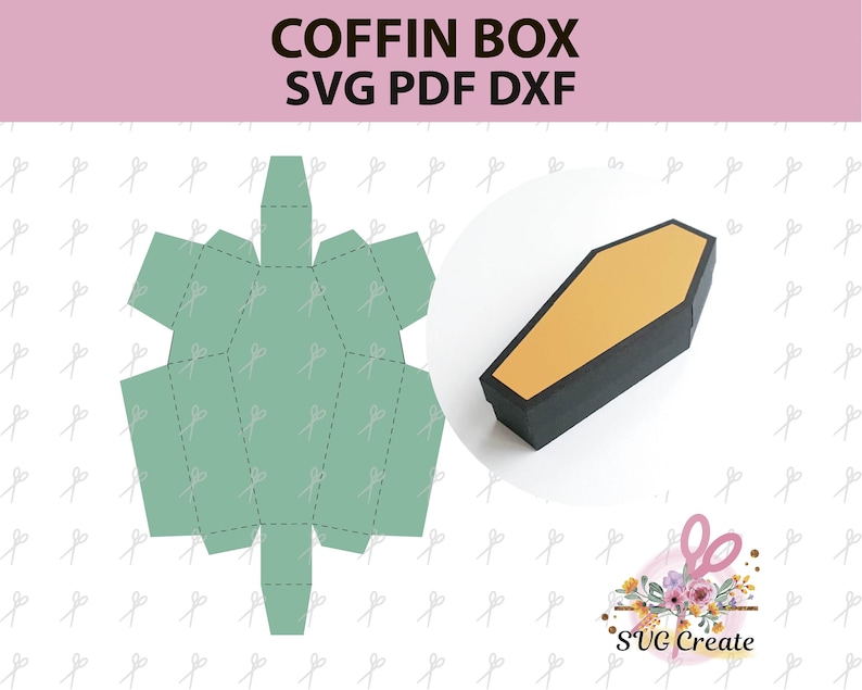 Coffin Template Pdf Svg Box, Printable Coffin Box, Coffin Pdf File ...