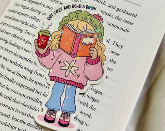 Open Book Wild Flowers Sticker, Waterproof Vinyl, Cottagecore, Kindle ...