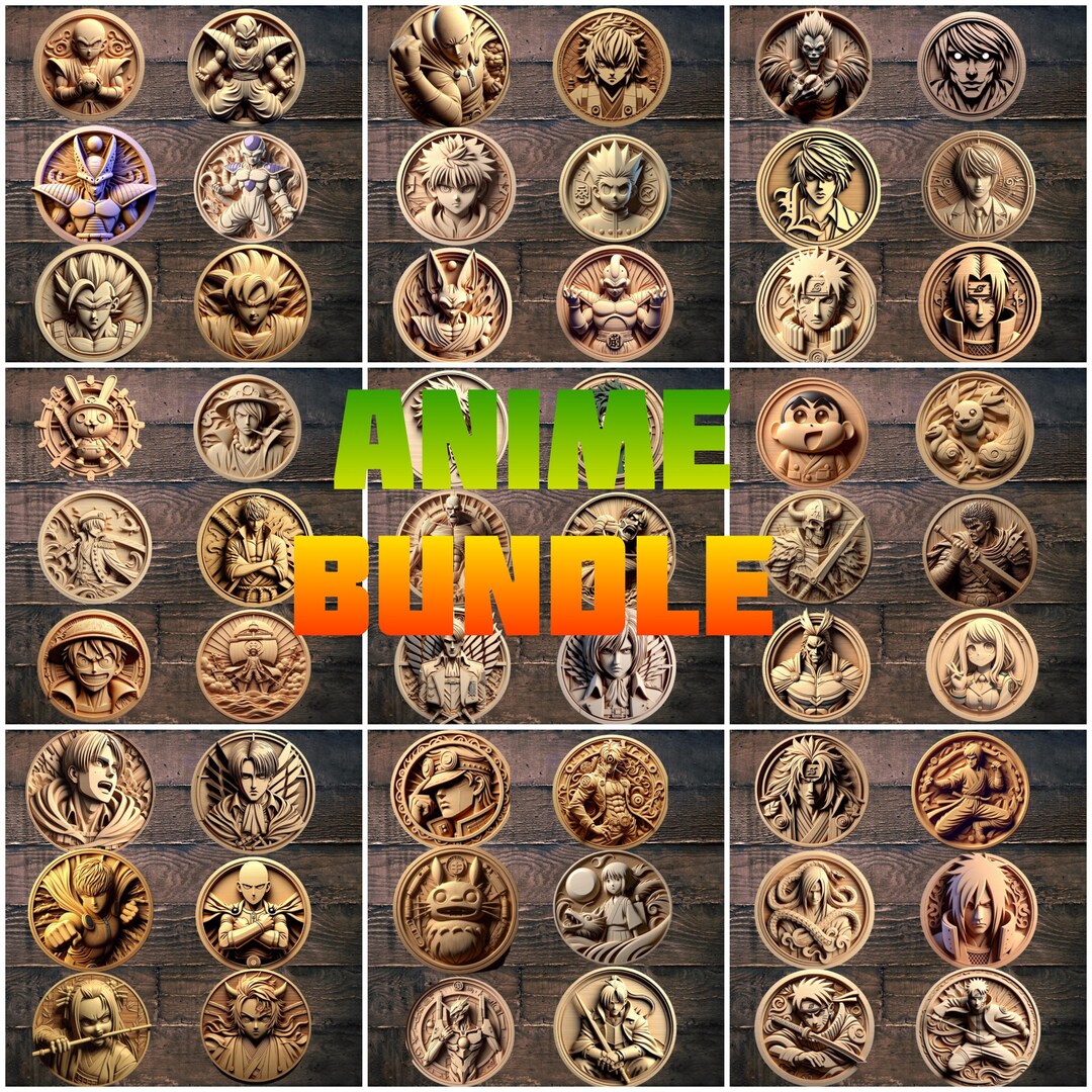 ANIME BUNDLE LASER Engraving Designs for Diode Lasers Co2 Lasers,fiber ...