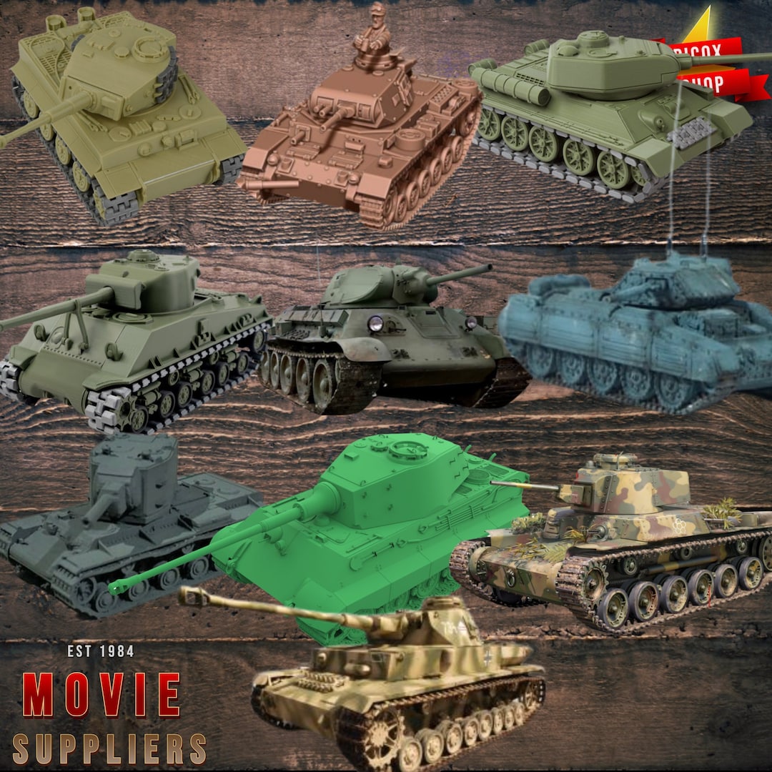Pack WW2 Tanks Stl Files for 3D Printing , Drive Link, Pack Stl, KV2 ...