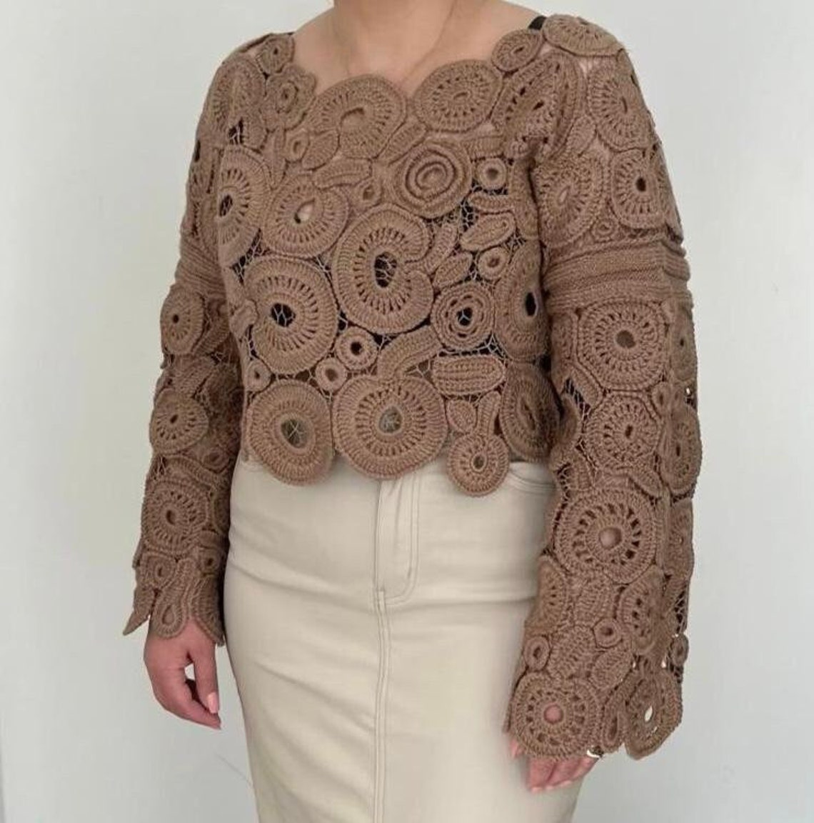Irish Crochet Handmade Jumper- Any Colour Avaliable - Etsy