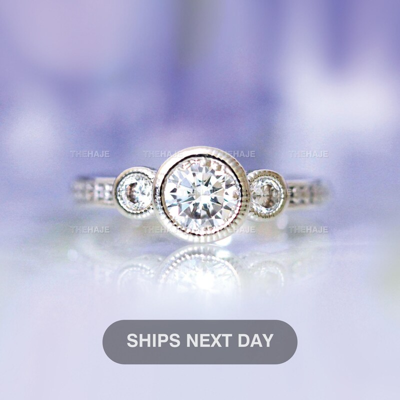 Milgrain Bezel Ring - Etsy