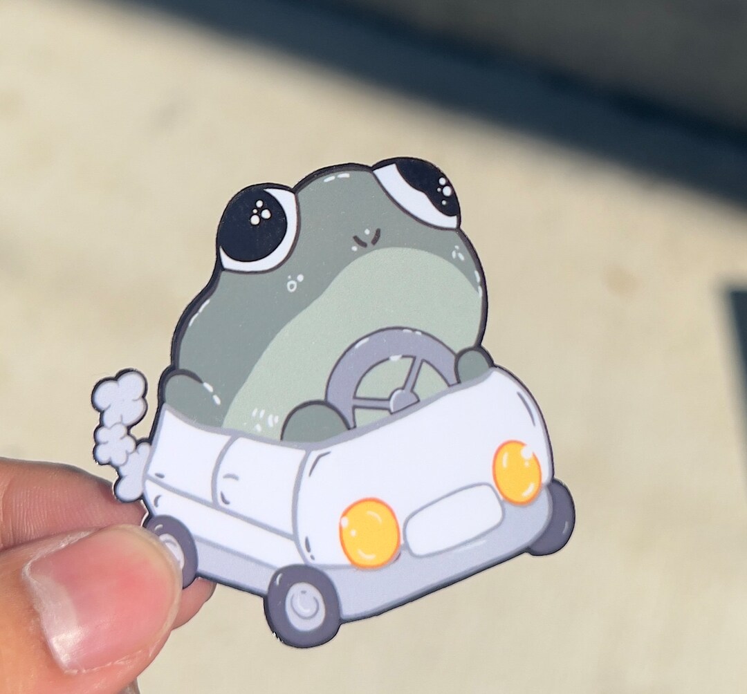 Frog in Car Sticker - Etsy