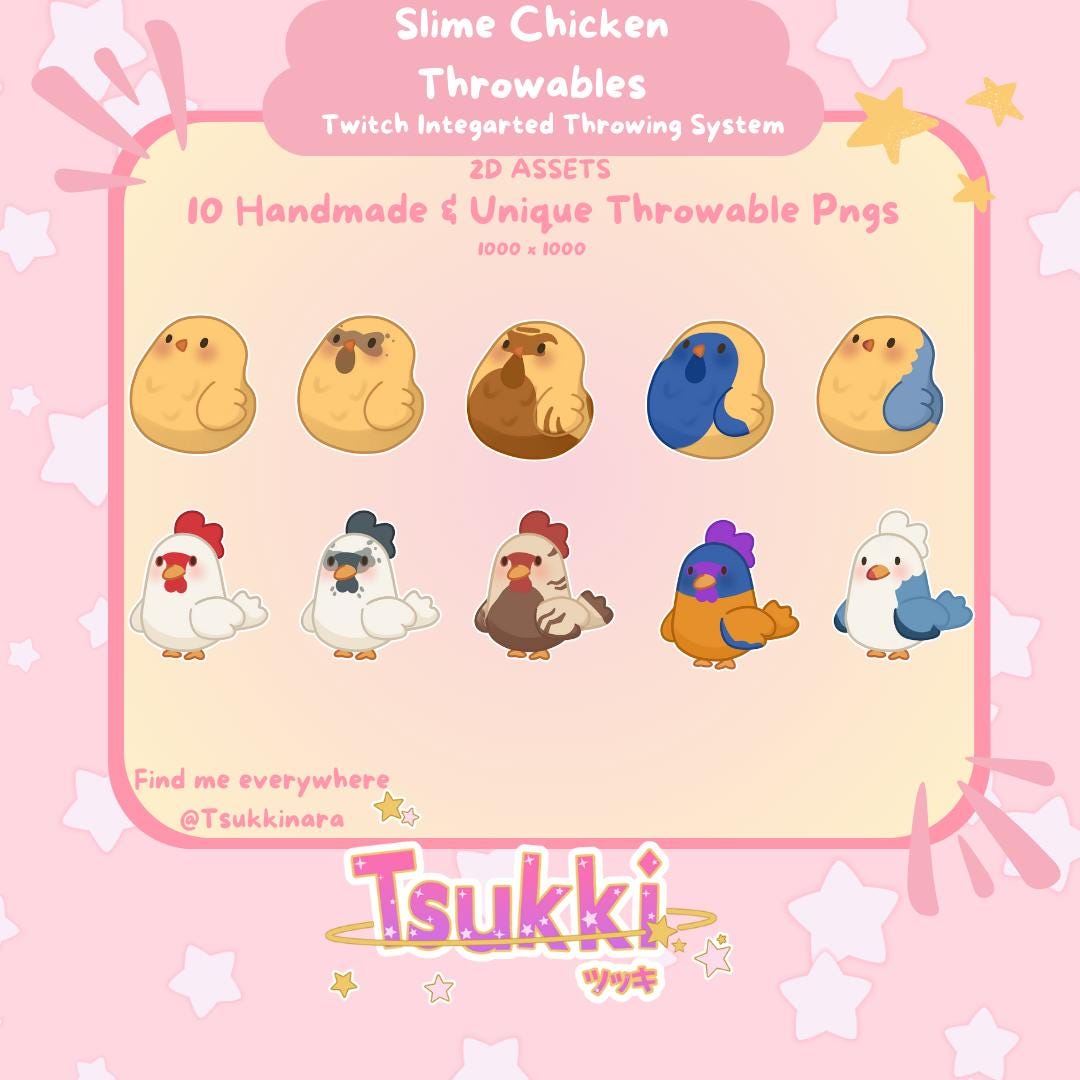 10 Set Digital Slime Rancher Chickens Twitch Integrated Throwing System ...