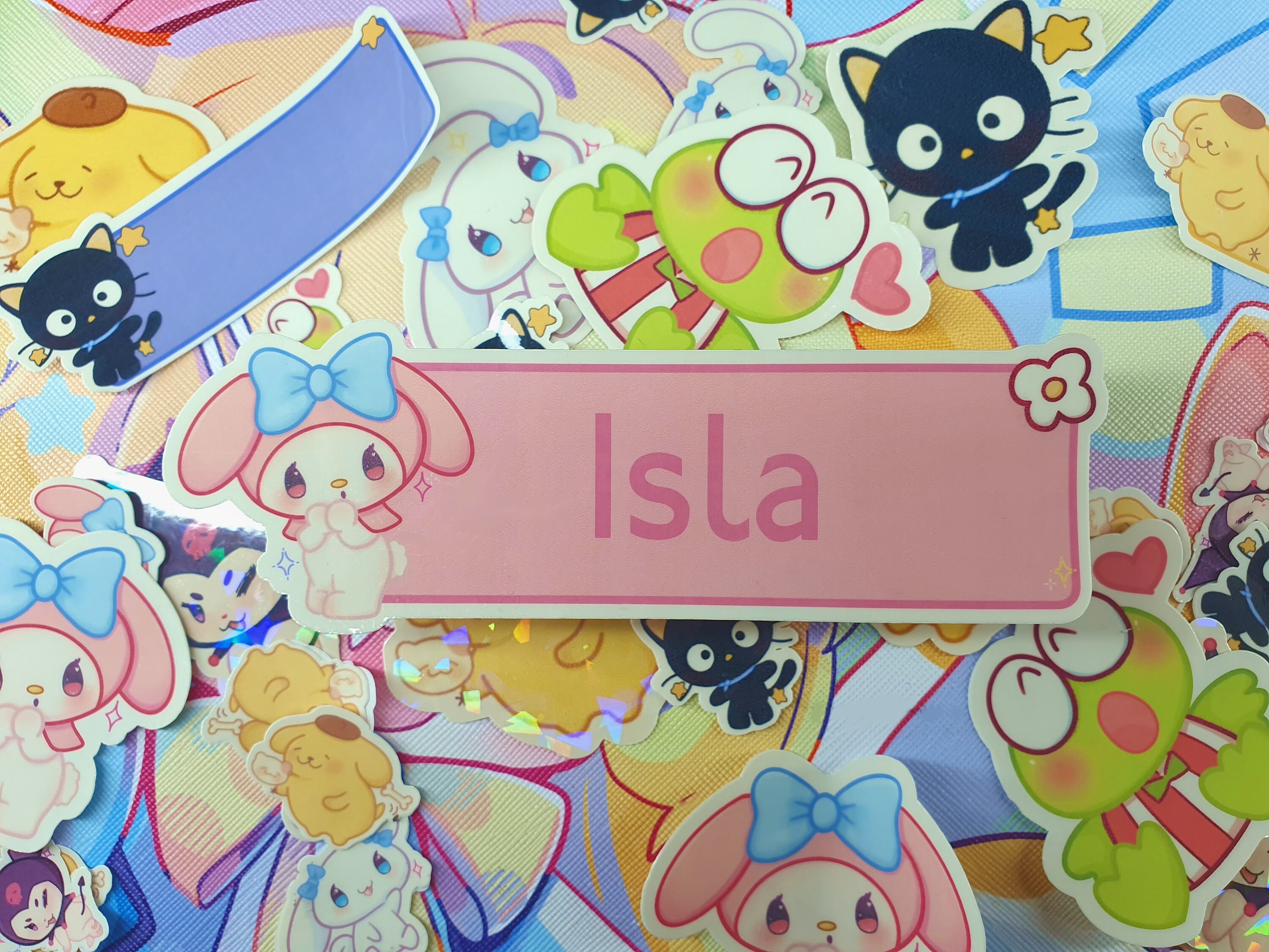 Inspired Personalized Nametag Sticker Gloss Vinyl Kawaii Cute Laptop ...