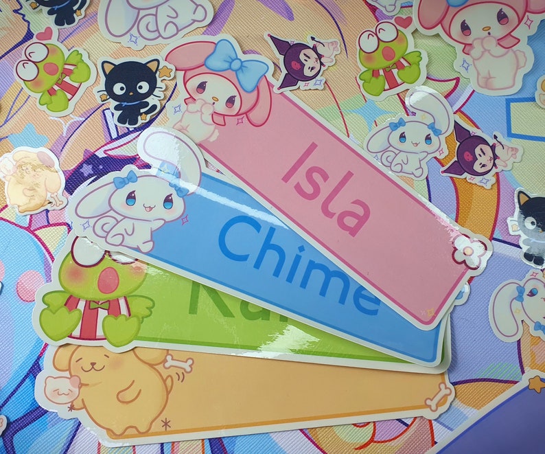 Inspired Personalized Nametag Sticker Gloss Vinyl Kawaii Cute Laptop ...