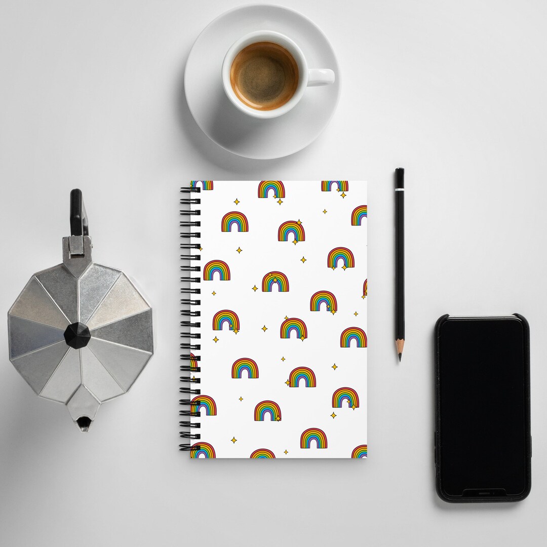 Rainbow Spiral Notebook With Dotted Pages - Etsy