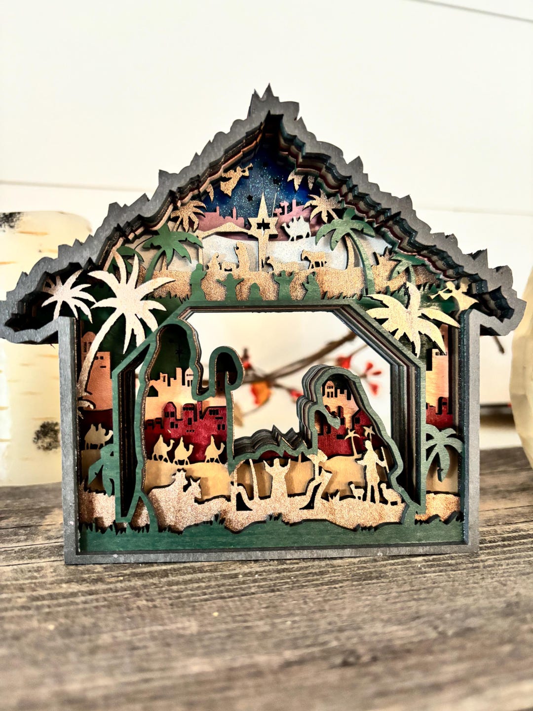 Nativity 3D Wood Art / 3D Jesus Layer / Holiday Mandala Wall Art ...
