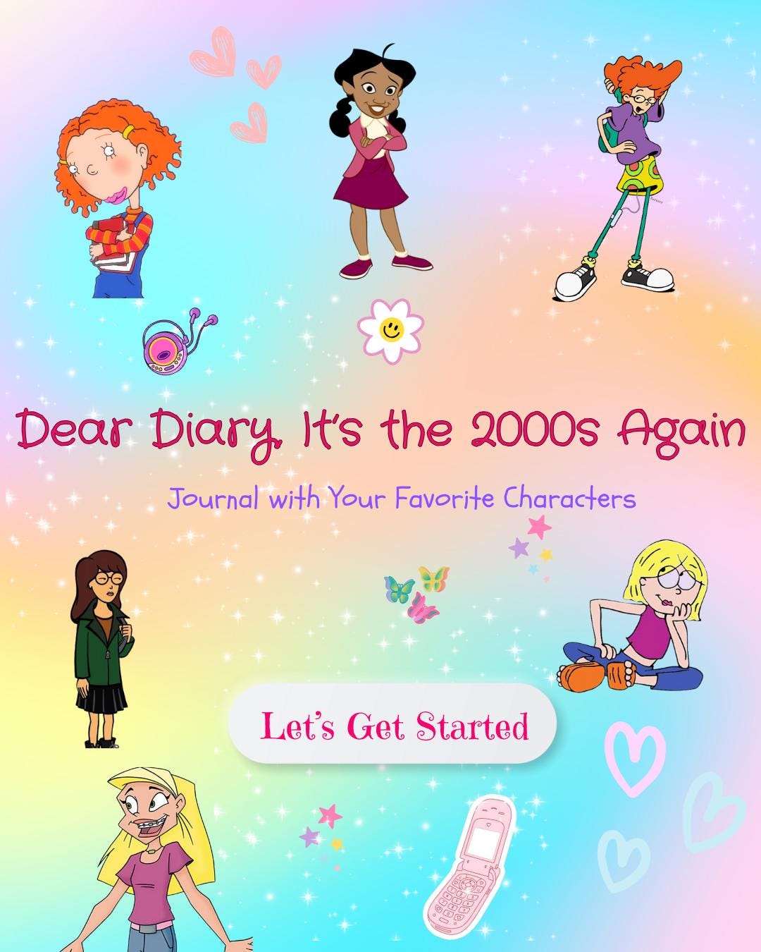 Y2K 90s/00s Inspired Digital Journal | Self-care Website | Millennials ...