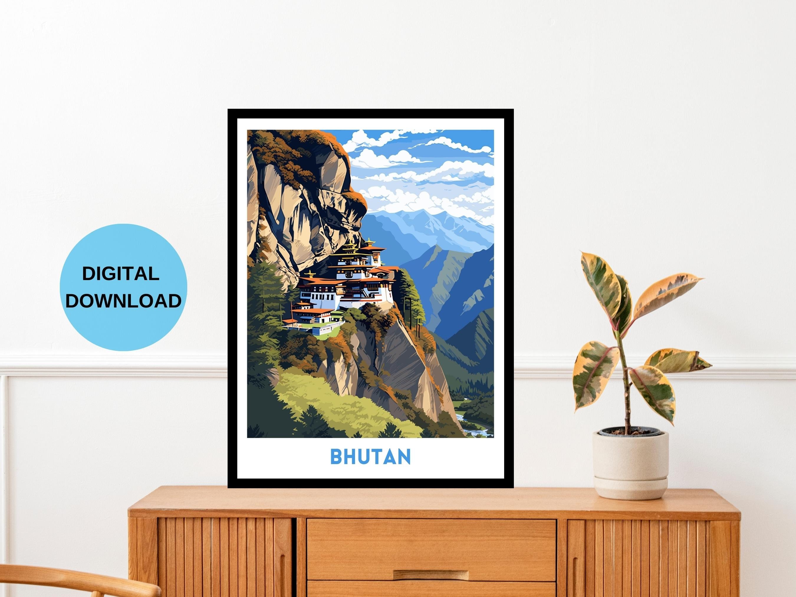 Bhutan Dreamscape Travel Wall Art Enchanting Bhutan Artwork Bhutan ...