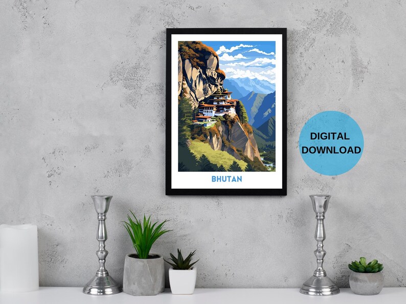 Bhutan Dreamscape Travel Wall Art Enchanting Bhutan Artwork Bhutan ...